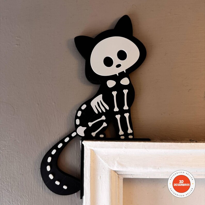 Spooky Skeleton Cat Halloween Door Frame Décor - Etsy UK