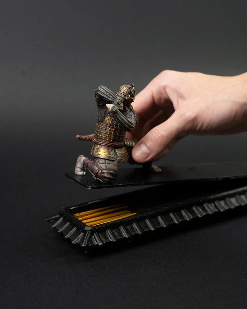 Samurai Incense Holder 3D STL File Samuray Katana Ninja Printer Black ...