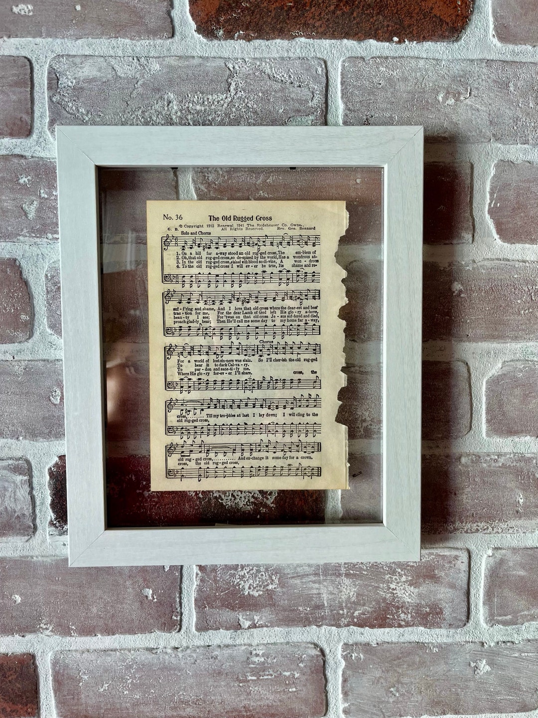 Floating Vintage Hymn in Frame - Etsy