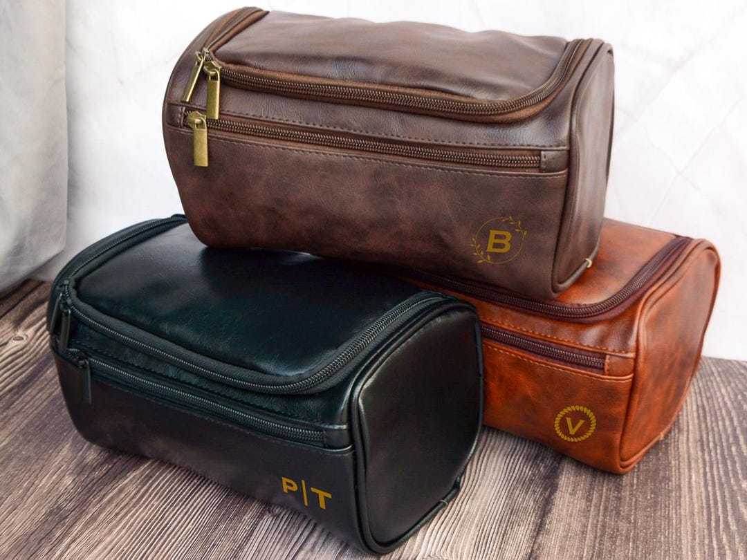 Personalized Men's Toiletry Bag,mens Leather Dopp Kit, Engraved Travel ...