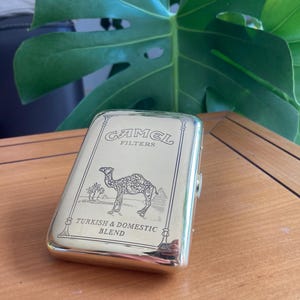Vintage Engraved Camel Cigarette Case Retro Marlboro Zippo Collection ...