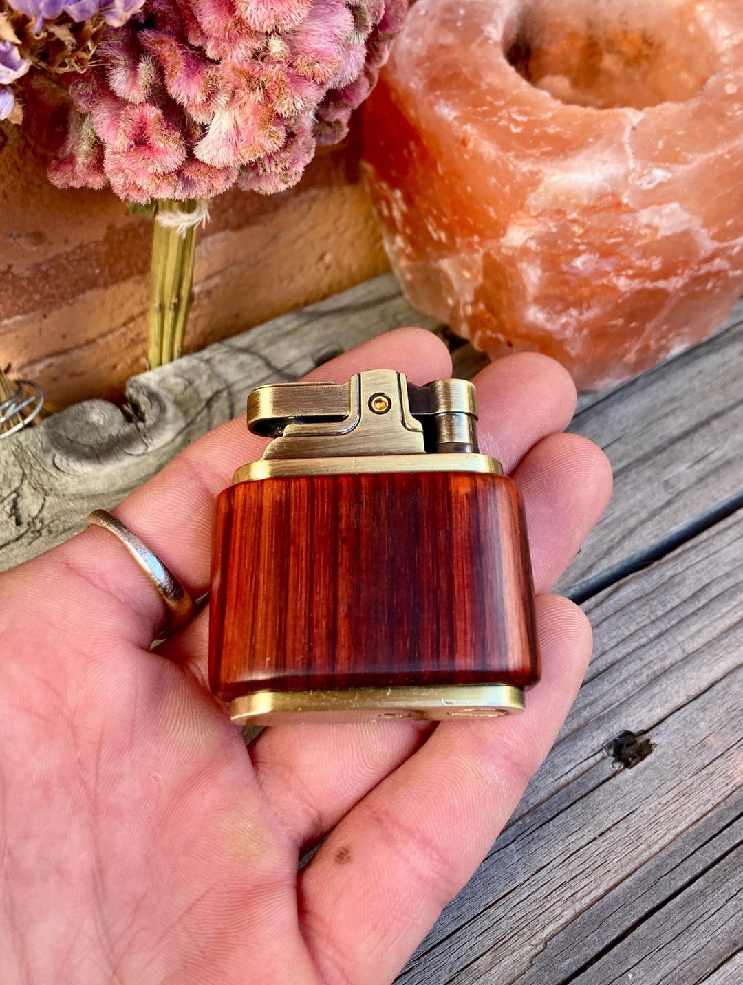 Handmade Vintage Wooden Lighter, Original Gift for Men, Personalized ...