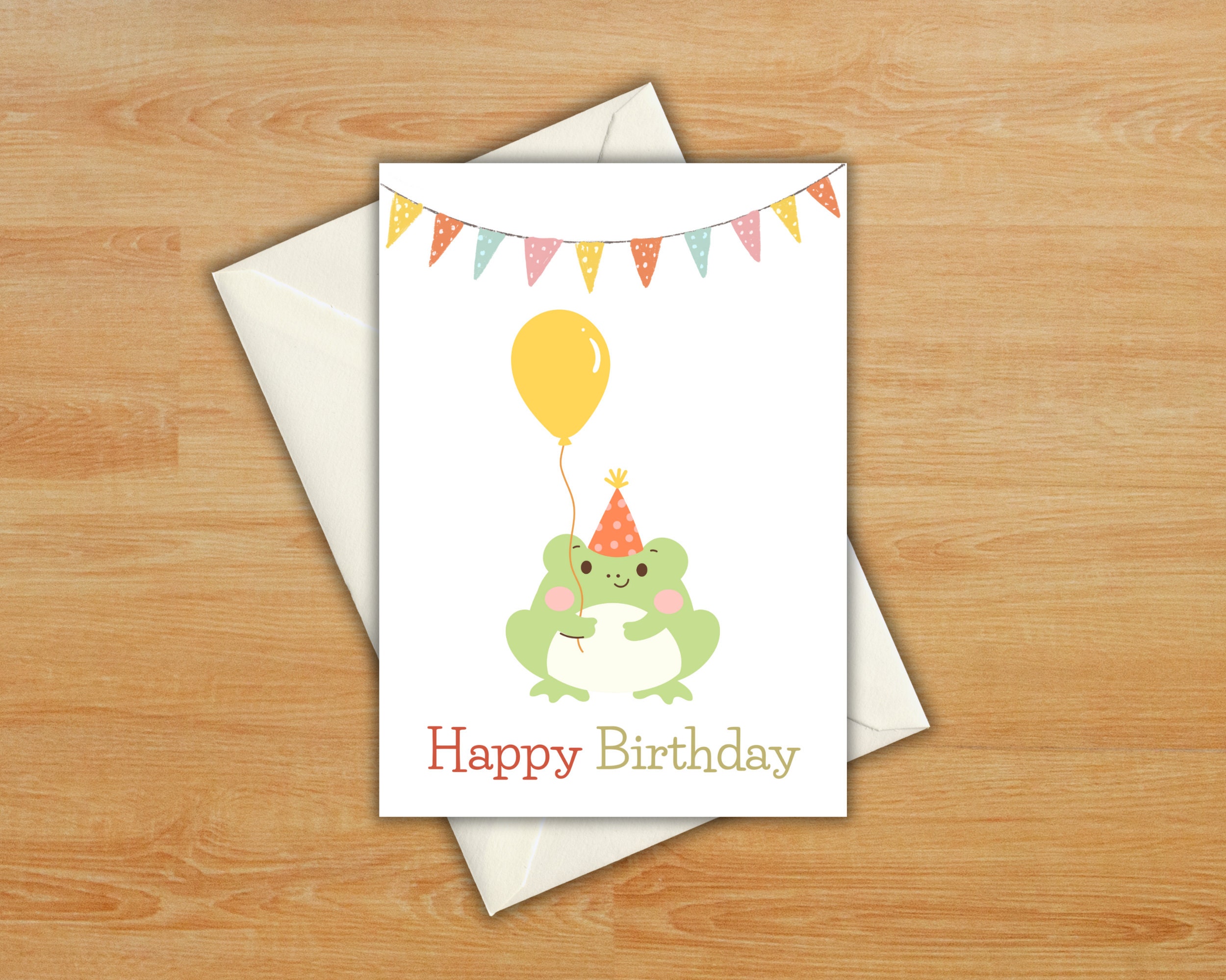 Printable Kids Frog Birthday Card, Instant Download, 5x7" Card, Fun and ...