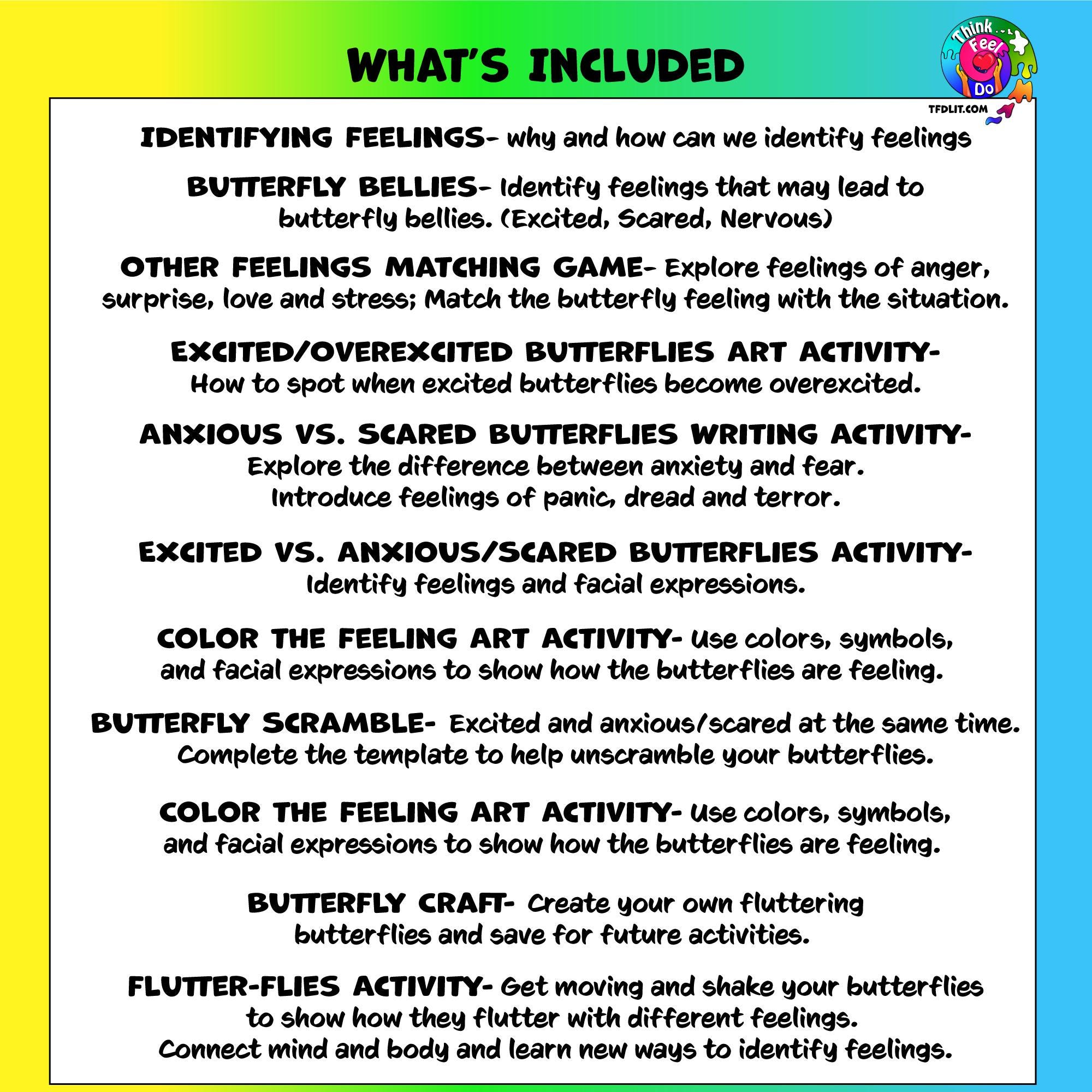 Identifying Feelings Butterfly Bellies Part 1 - Etsy