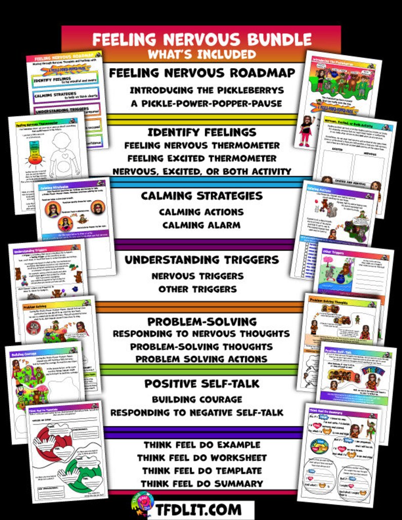 The Feeling Nervous Bundle: CBT Activities for Kids Age 5-9 - Etsy
