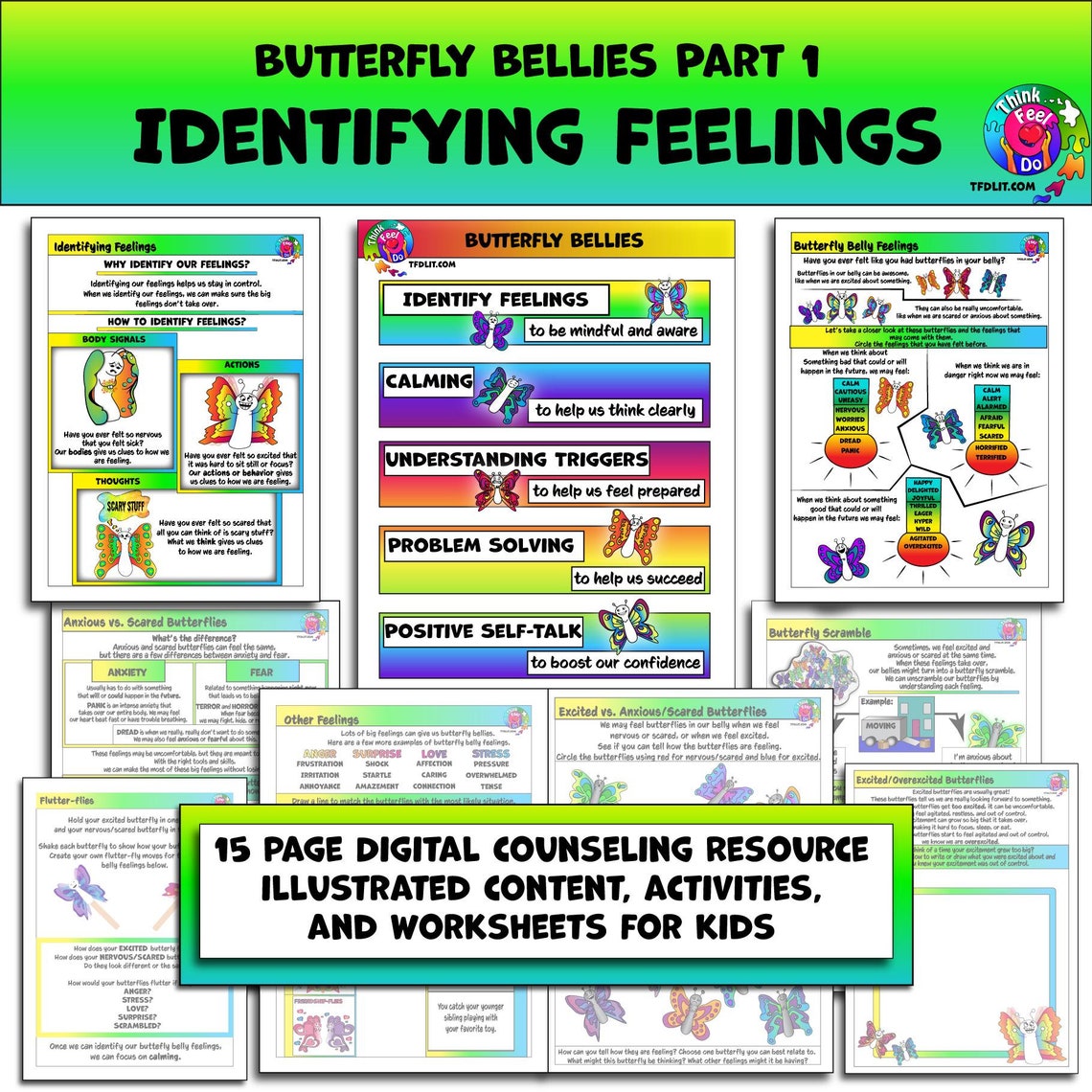 Identifying Feelings Butterfly Bellies Part 1 - Etsy
