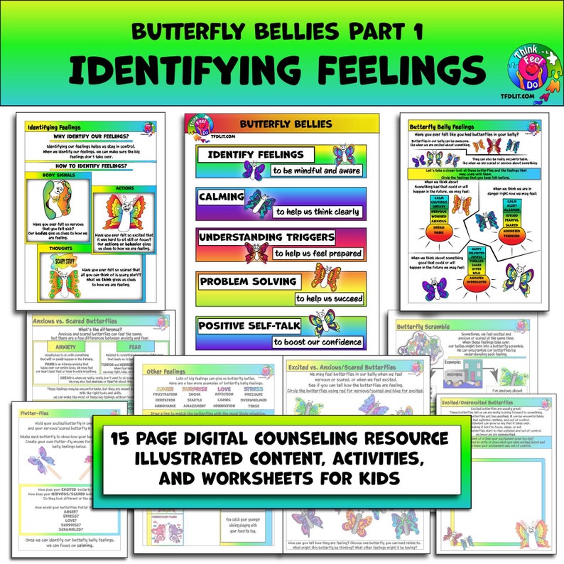 Identifying Feelings Butterfly Bellies Part 1 - Etsy