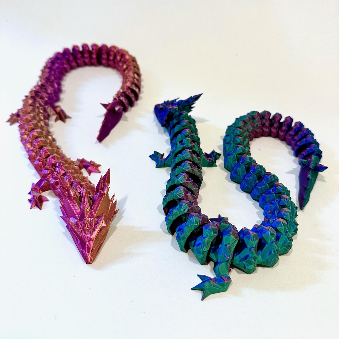 3D Printed Articulated Flexible Dragon (iridescent Colors!) - Etsy
