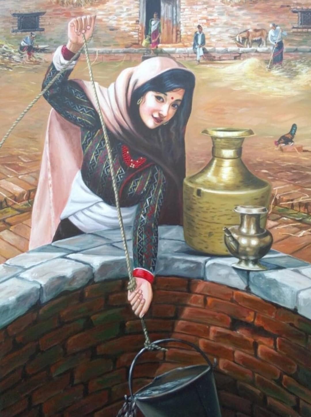 Made in Nepal, Nepali Girl, Newly Wed Girl, Newari Girl, Acrylic ...