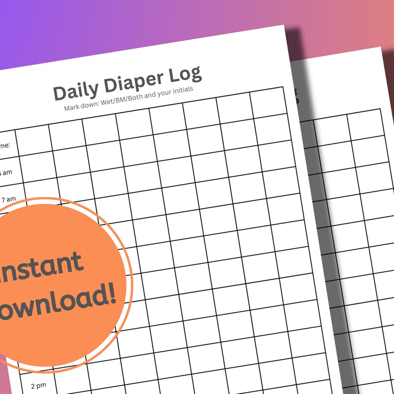 Diaper Change Log - Etsy
