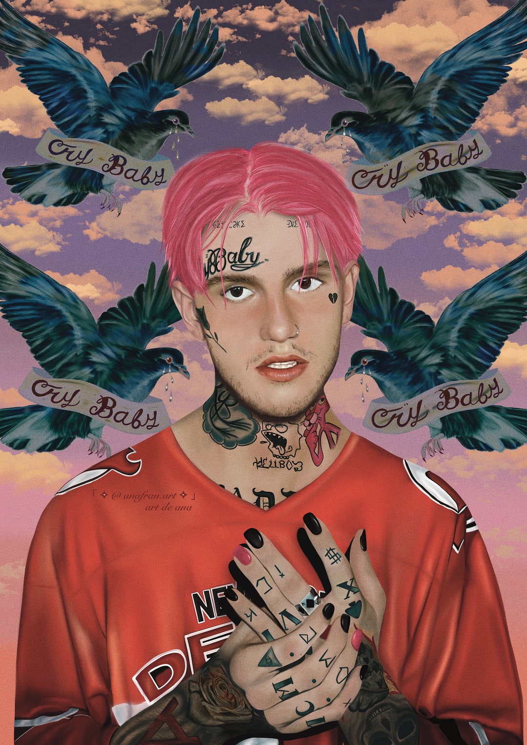 Lil Peep Digital Art / Lil Peep Fan Art / Music Artwork / Digital ...