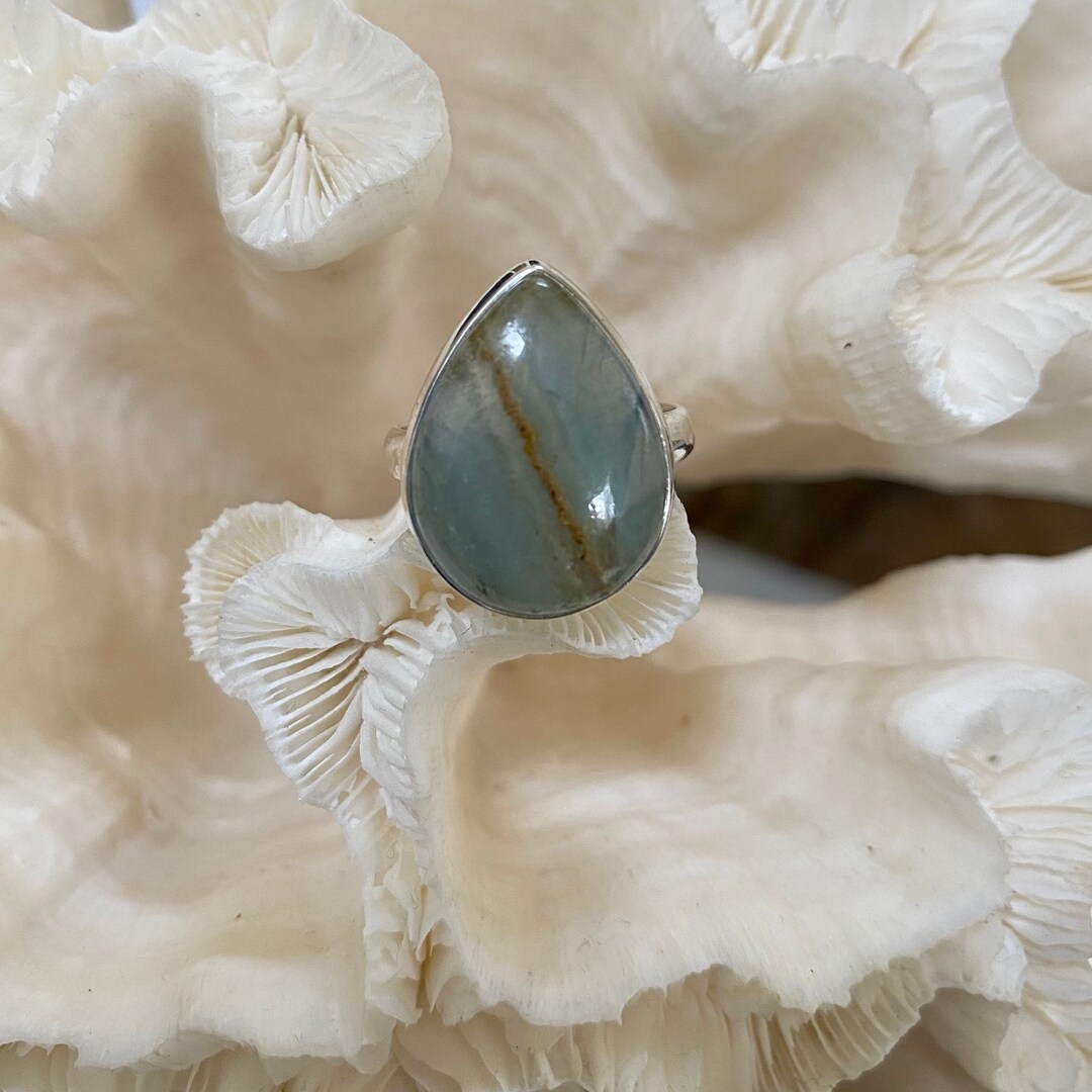 Beautiful Blue Calcite Ring Size 8.5 - Etsy