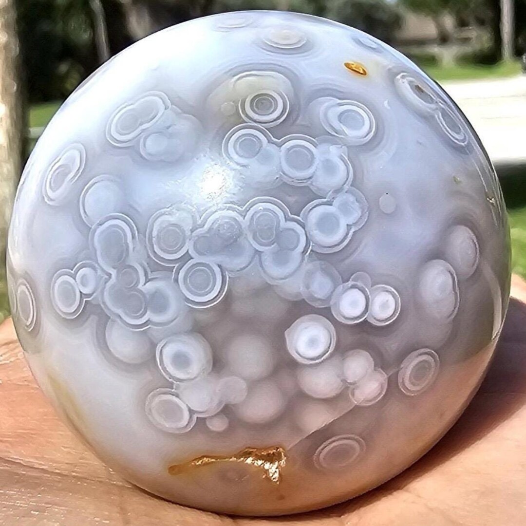 Beautiful Ocean Jasper Jelly Transparent Translucent Polished White ...