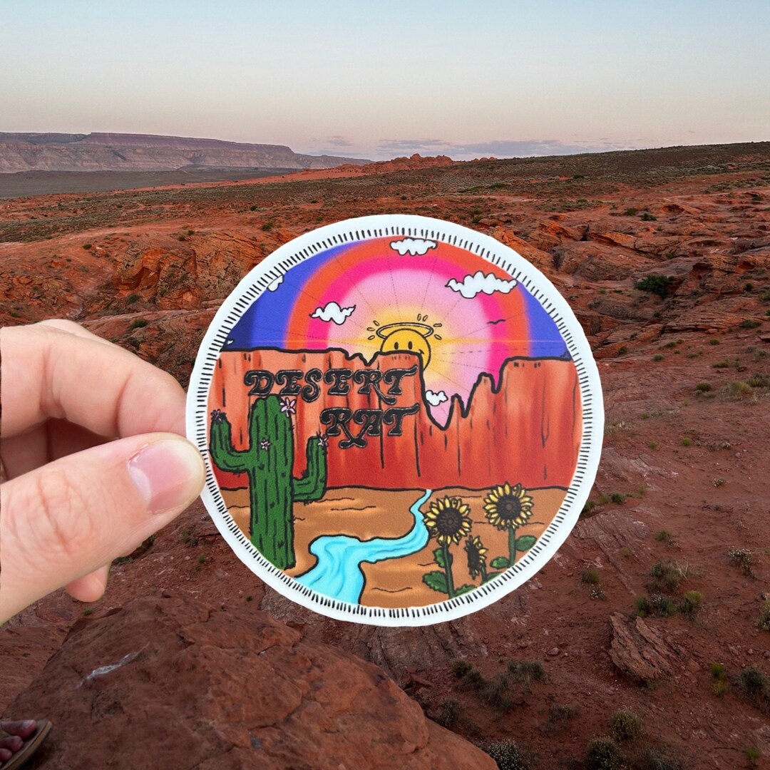 Desert Rat Sticker: Utah Cactus, Red Rocks, Waterproof Vinyl - Etsy