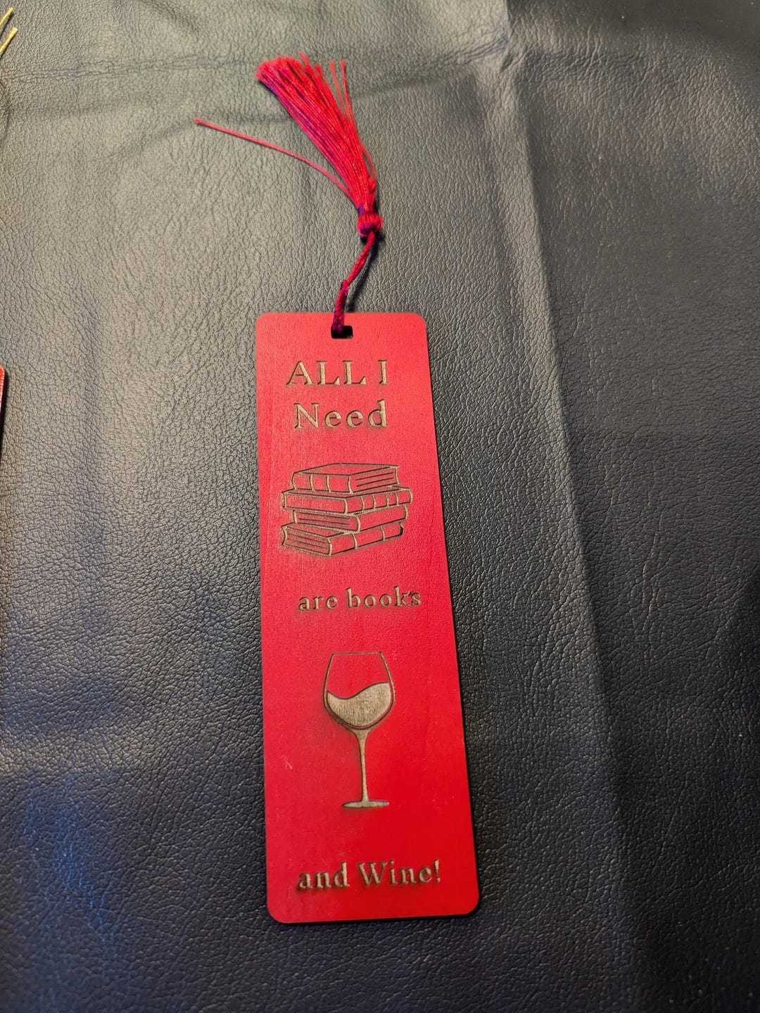 Rustic Wooden Bookmark - "all I Need Are Books and Wine" | Perfect Gift ...