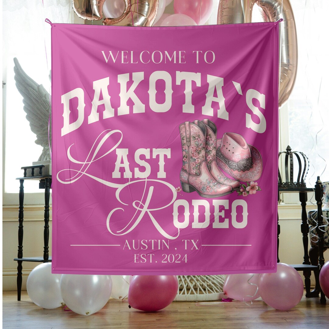 Austin Cowgirl Bachelorette Backdrop, Last Rodeo Party Tapestry, Last ...