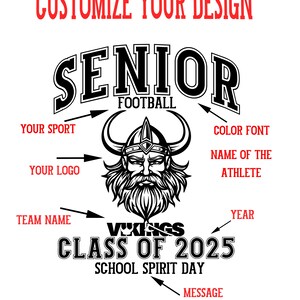 Senior Class of 2025 Team Name Shirt, Custom Sports T-shirt ...