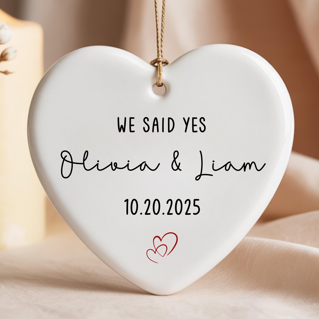 We Said Yes Personalized Engagement Ornament 2025 Custom Name Ornament ...