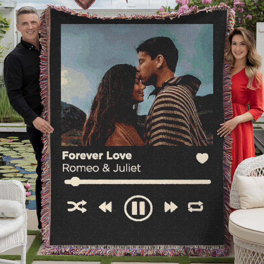 Custom Music Woven Blanket Your Photo, Music Favorite Song, Picture ...