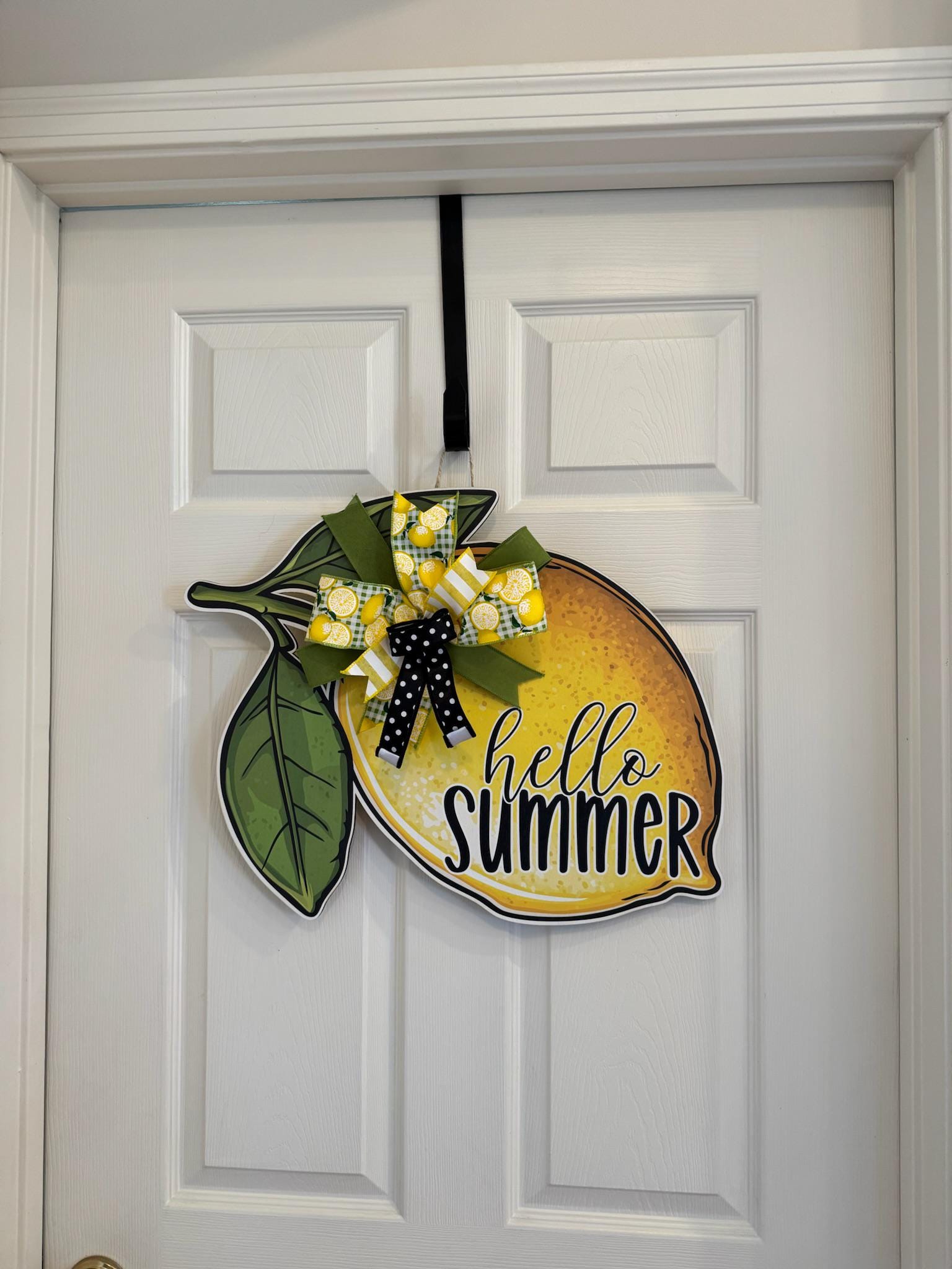 Hello Summer Lemon Door Hanger, Lemon Welcome Sign, Hello Summer Sign ...