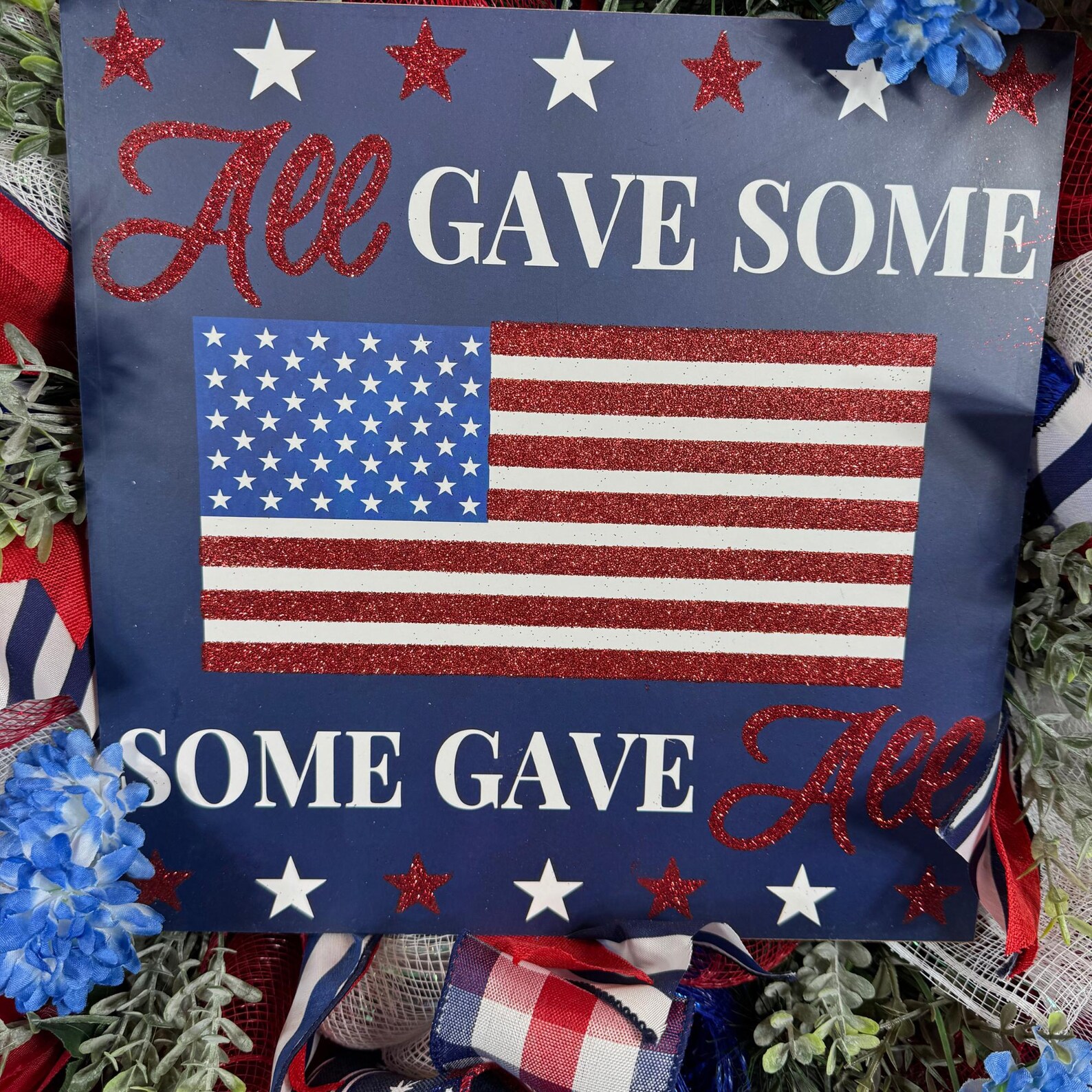 Patriotic Memorial Wreath - Red White & Blue Wreath - American Flag ...