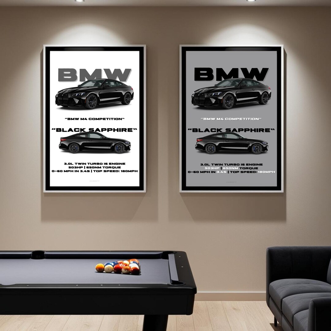 BMW M4 Competition Digital Poster – Sapphire Black – Printable Wall Art ...