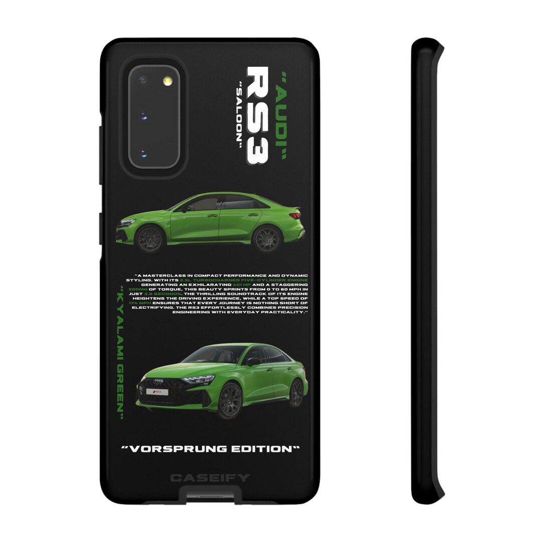Audi RS3 Saloon - Kyalami Green/ Black - CASEIFY Apple & Samsung Phone ...