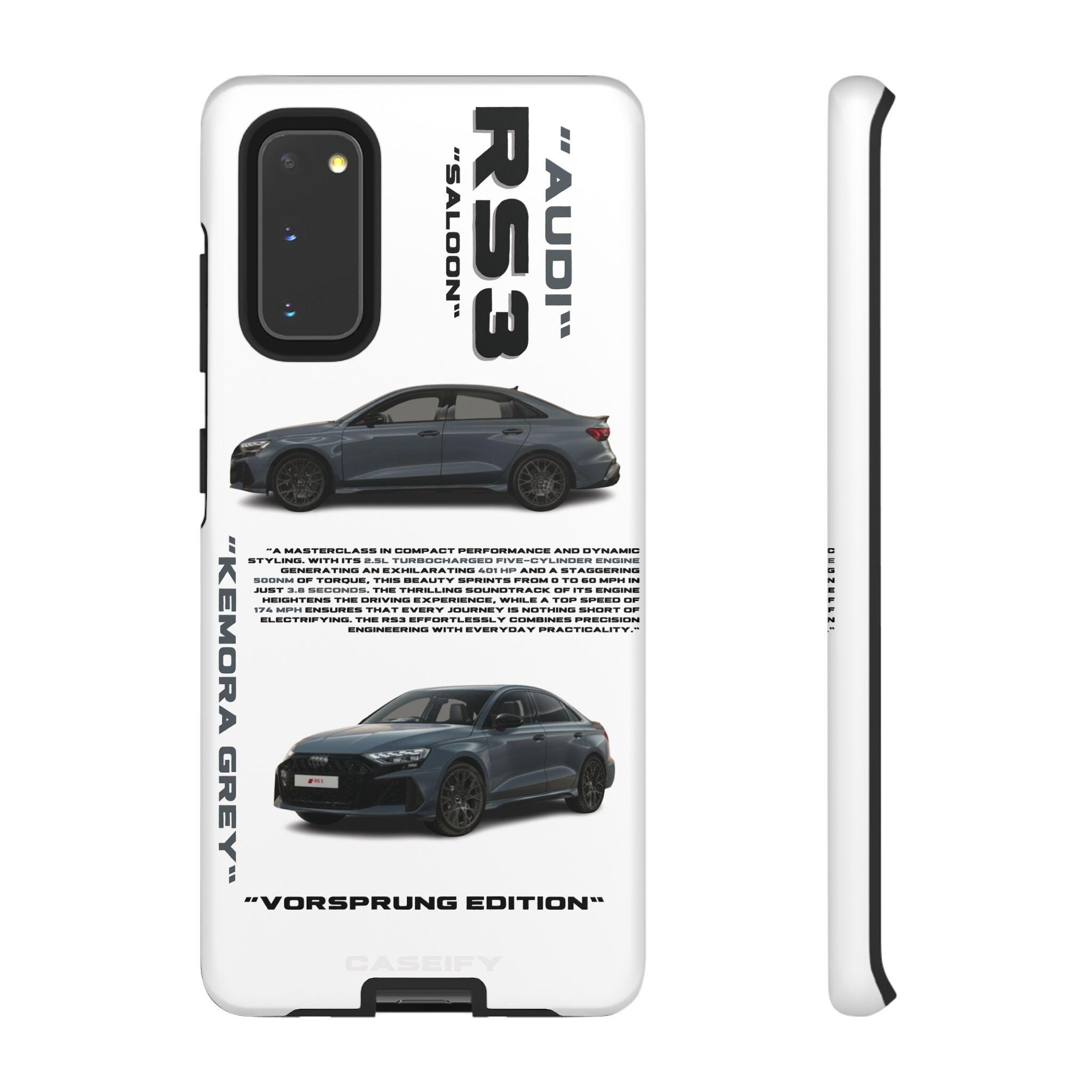 Audi RS3 Saloon - Kimura Grey/ White - CASEIFY Apple & Samsung Phone ...