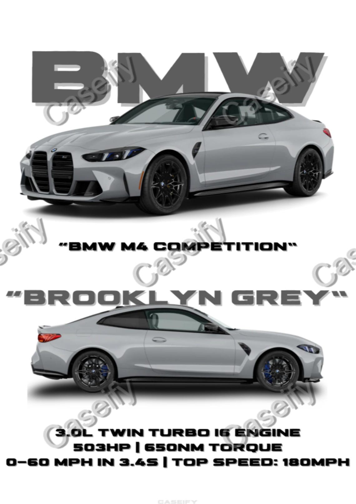 BMW M4 Competition Digital Poster – Brooklyn Grey – Printable Wall Art ...