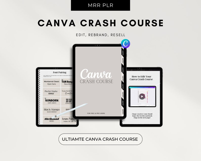 Canva Crash Course, Canva Ebook, Canva Guide, Stan Store Guide, Master Resell Rights, Done for ...