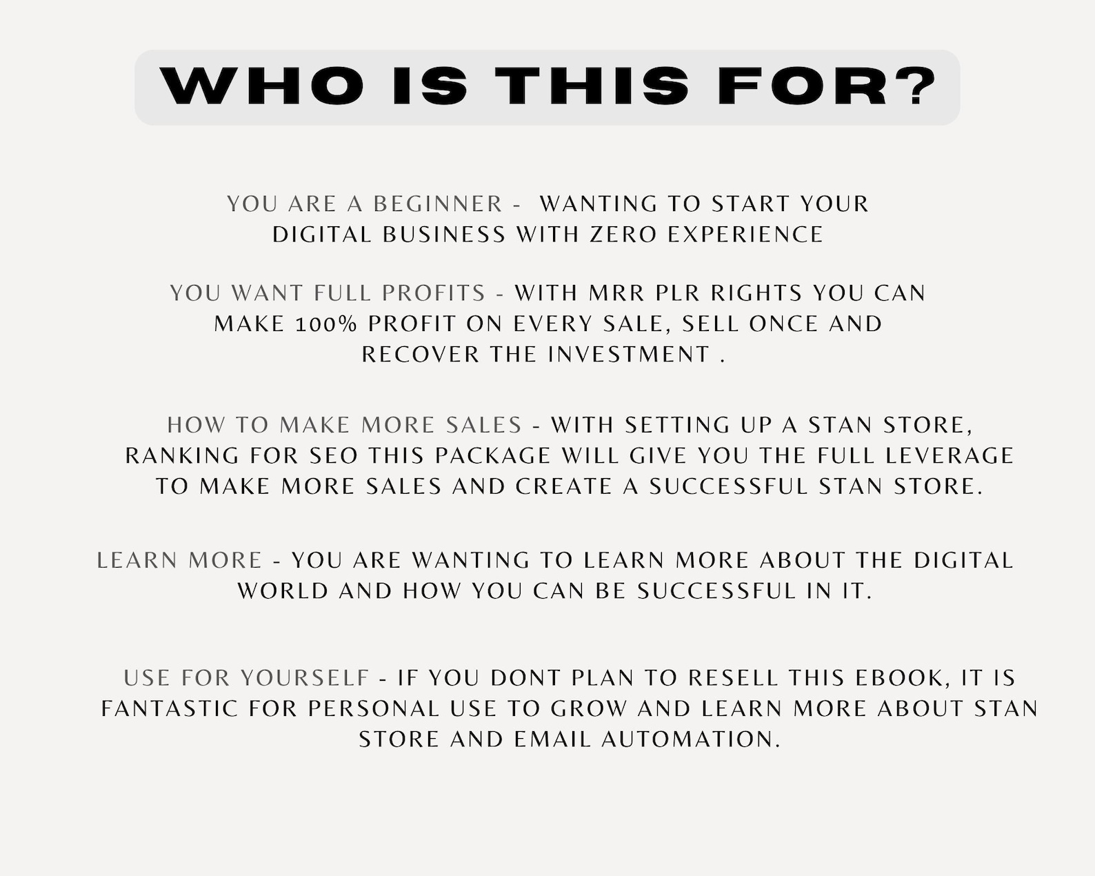 PLR MRR Stan Store Set up Ebook, Resell, Passive Income, Done for You ...