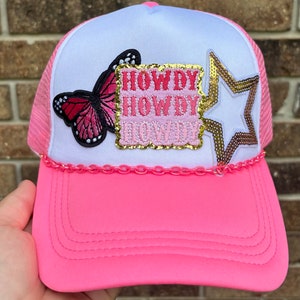 Howdy Cowboy Handmade Embroidered Patch Trucker Hat - Etsy