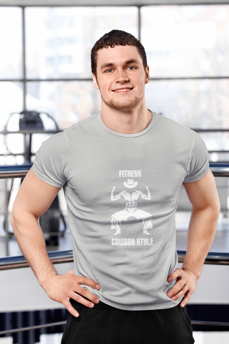 Cowboy Fitness Muscles Hat Western Chaps Strength Pose Flexing ...