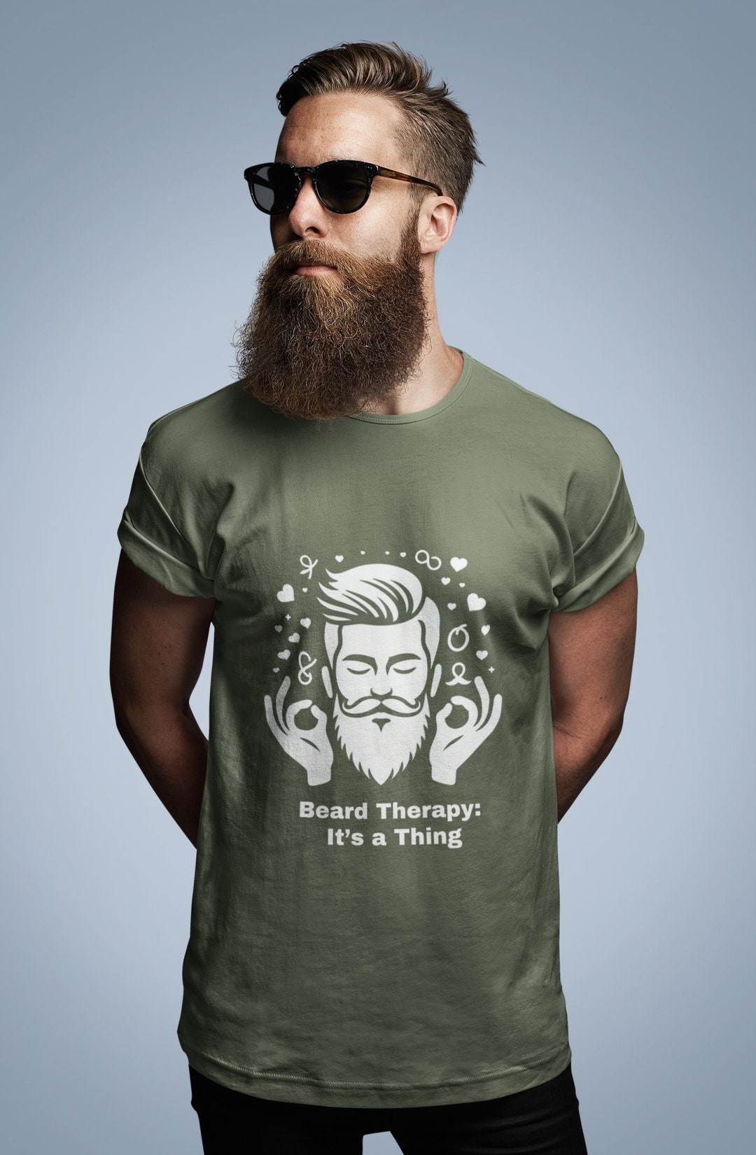 Beard Mustache Man Male Mental Health Awareness Wellness Love Therapy ...