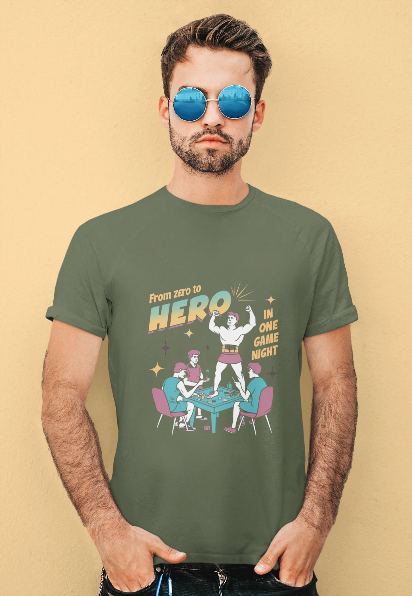 Board Game Retro Night Zero to Hero in One Game Night Vintage Colorful ...