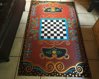 FLOORCLOTH Country Cottage SHABBY / 4x6 - Etsy