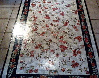 FLOORCLOTH COUNTRY RUNNER Hand Painted Rug 4x6 Honey Gold - Etsy