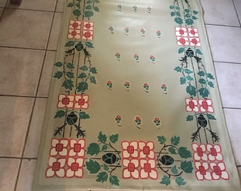 Floor Cloth, Painted Rug, Handmade Canvas Rug, Painted Floor Cloth ...