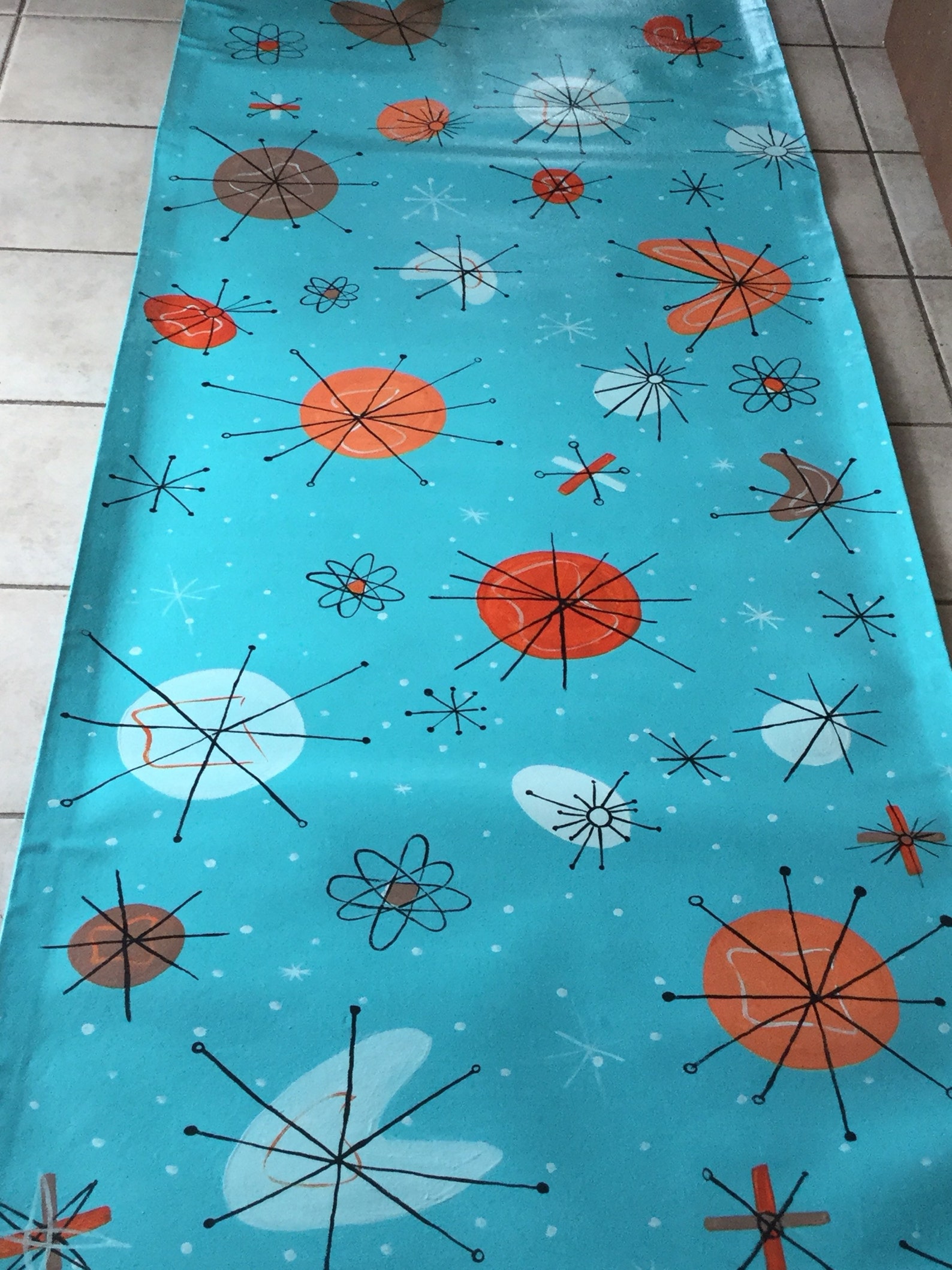 Retro Floorcloth / ATOMIC Design / 3'x8' - Etsy