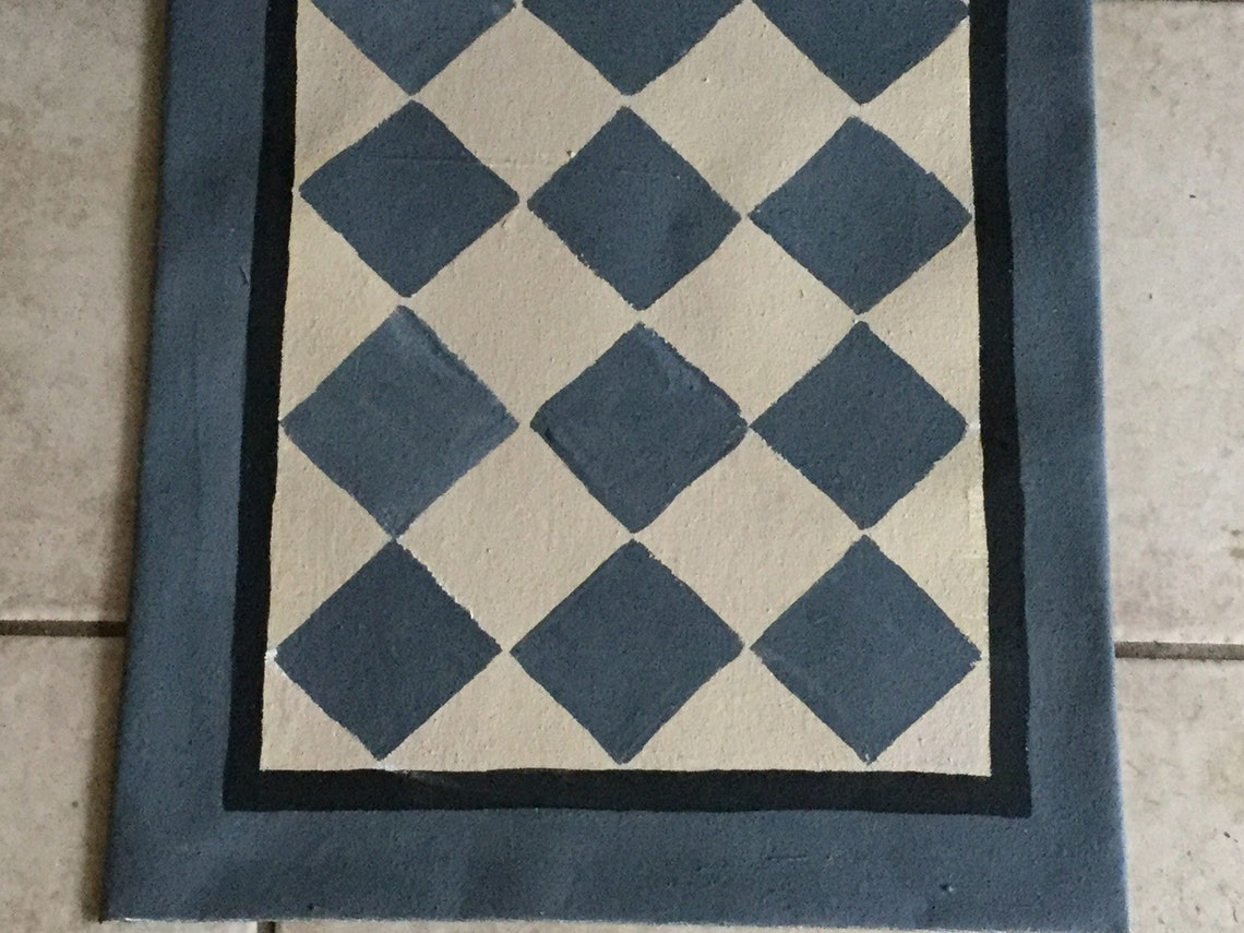 FLOORCLOTH COUNTRY RUNNER Hand Painted Rug 2'x6' - Etsy