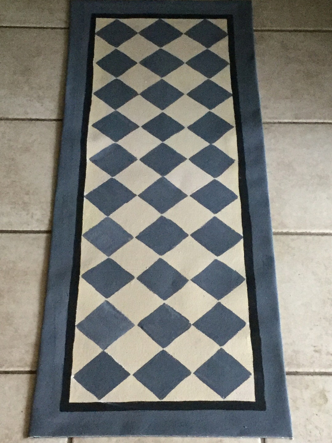 FLOORCLOTH COUNTRY RUNNER Hand Painted Rug 2'x6' - Etsy