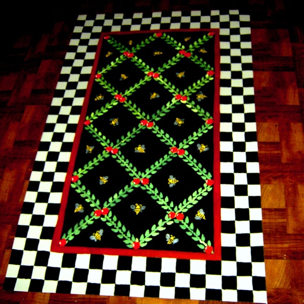 Hand Painted Rug - Etsy