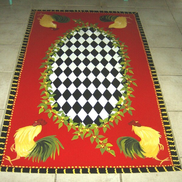 Rooster Rug Runner - Etsy