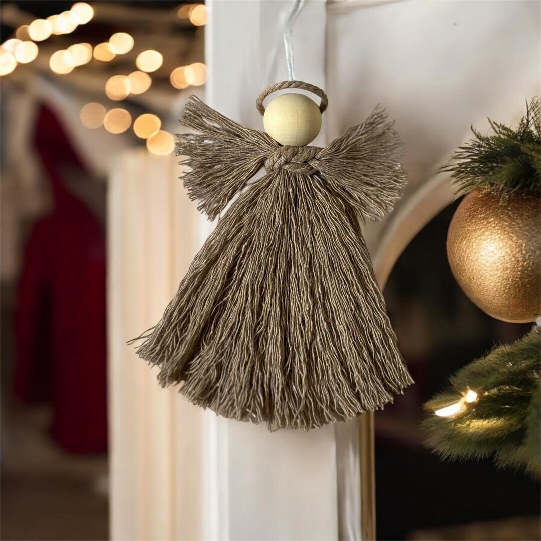 Handmade Macrame Angel Hanging Decoration , Christmas Angel , Christmas ...