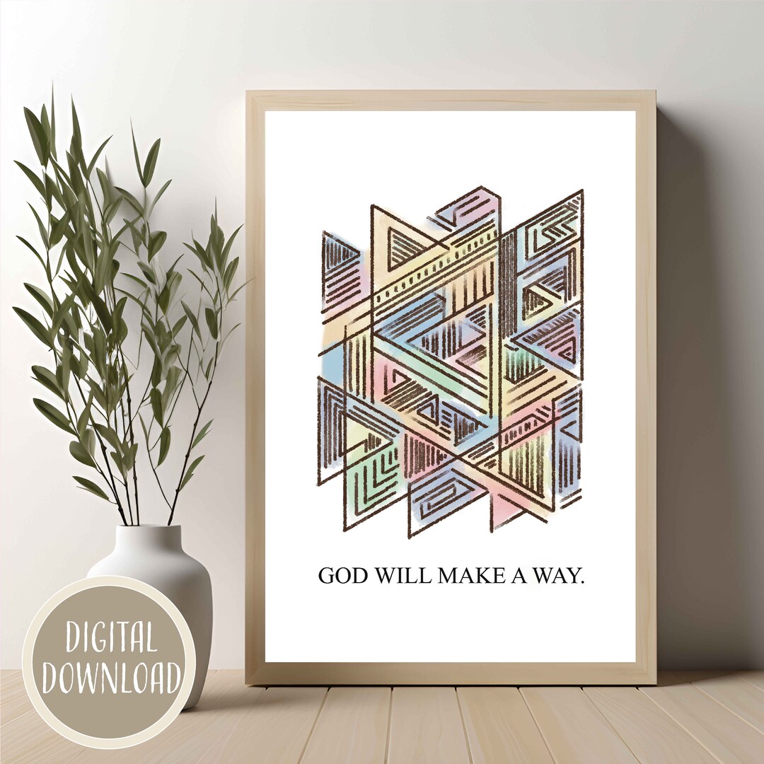God Will Make a Way, Waymaker, Digital Print, Encouragement Gift ...