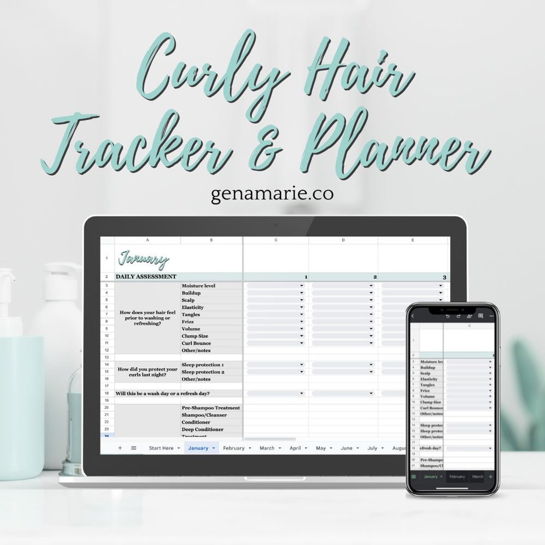 Curly Hair Tracker & Planner Spreadsheet - Etsy