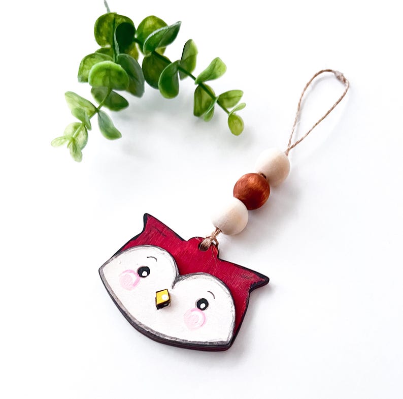 Woodland Animal Ornaments – Handpainted Wooden Fox, Deer, Bear, Bunny ...