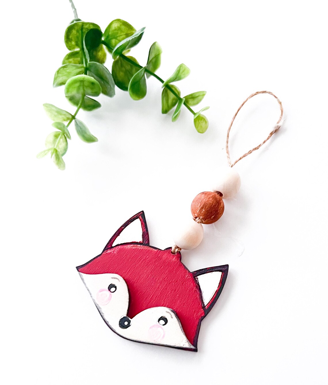 Woodland Animal Ornaments – Handpainted Wooden Fox, Deer, Bear, Bunny ...