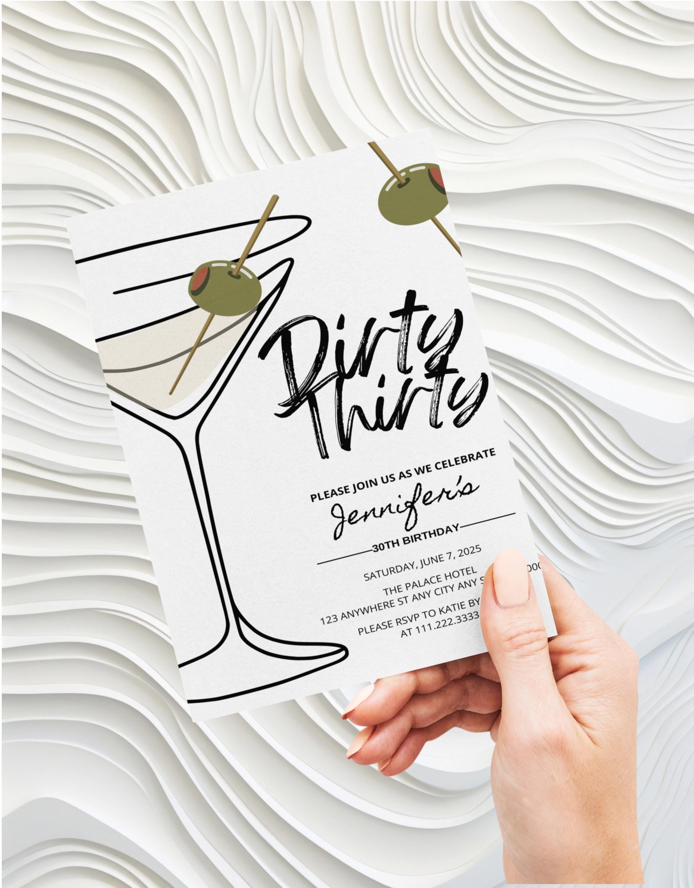 Custom Dirty Thirty Birthday Invitation, Custom Birthday Invitation ...