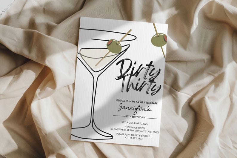 Custom Dirty Thirty Birthday Invitation, Custom Birthday Invitation ...